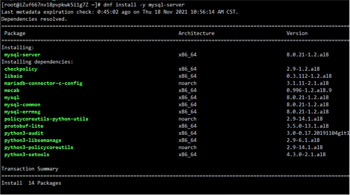 实战--Alibaba Cloud Linux 3 在线安装 mysql 8.0.21_alibaba cloud linux 3 安装 mysql-CSDN博客