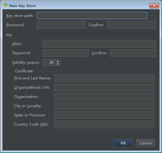 com.android.ide.common.signing.KeytoolException: Failed to read key android from store ...