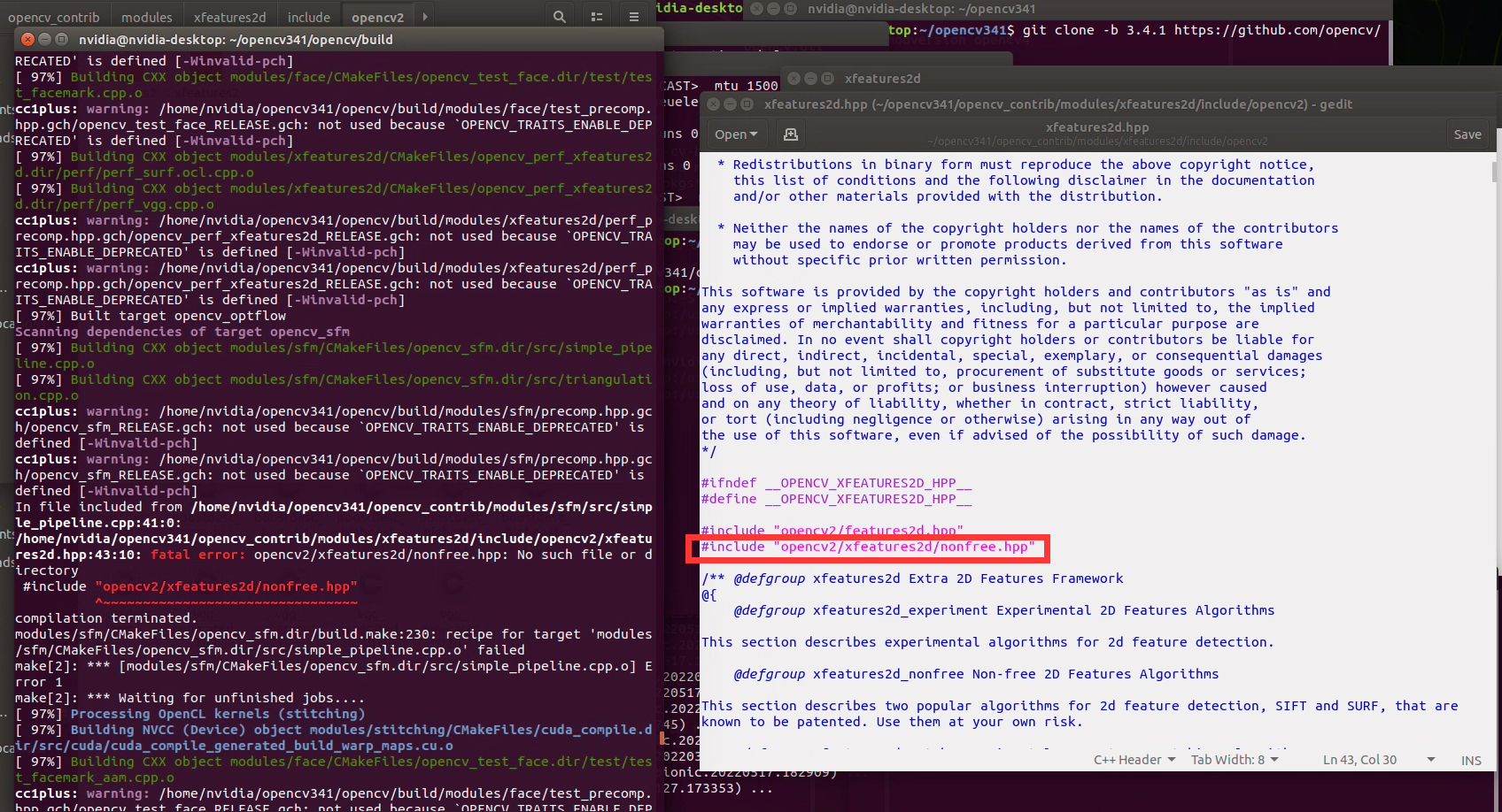合众xavier NX板卡上部署vins-fusion-gpu总结（包含装opencv3.4.1 opencv_contrib3.4.1 cv_bridge）20220831_xavier ...