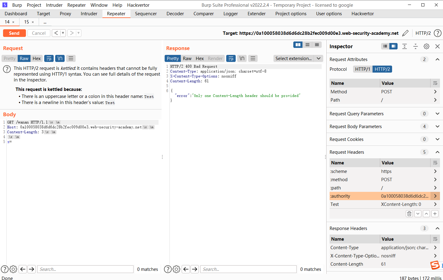 burpsuit 靶场( HTTP request smuggling)_burpsuite靶场-CSDN博客