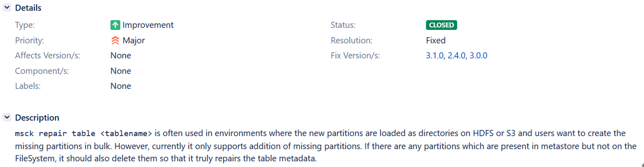 关于msck是否可以删除分区_msck add-CSDN博客