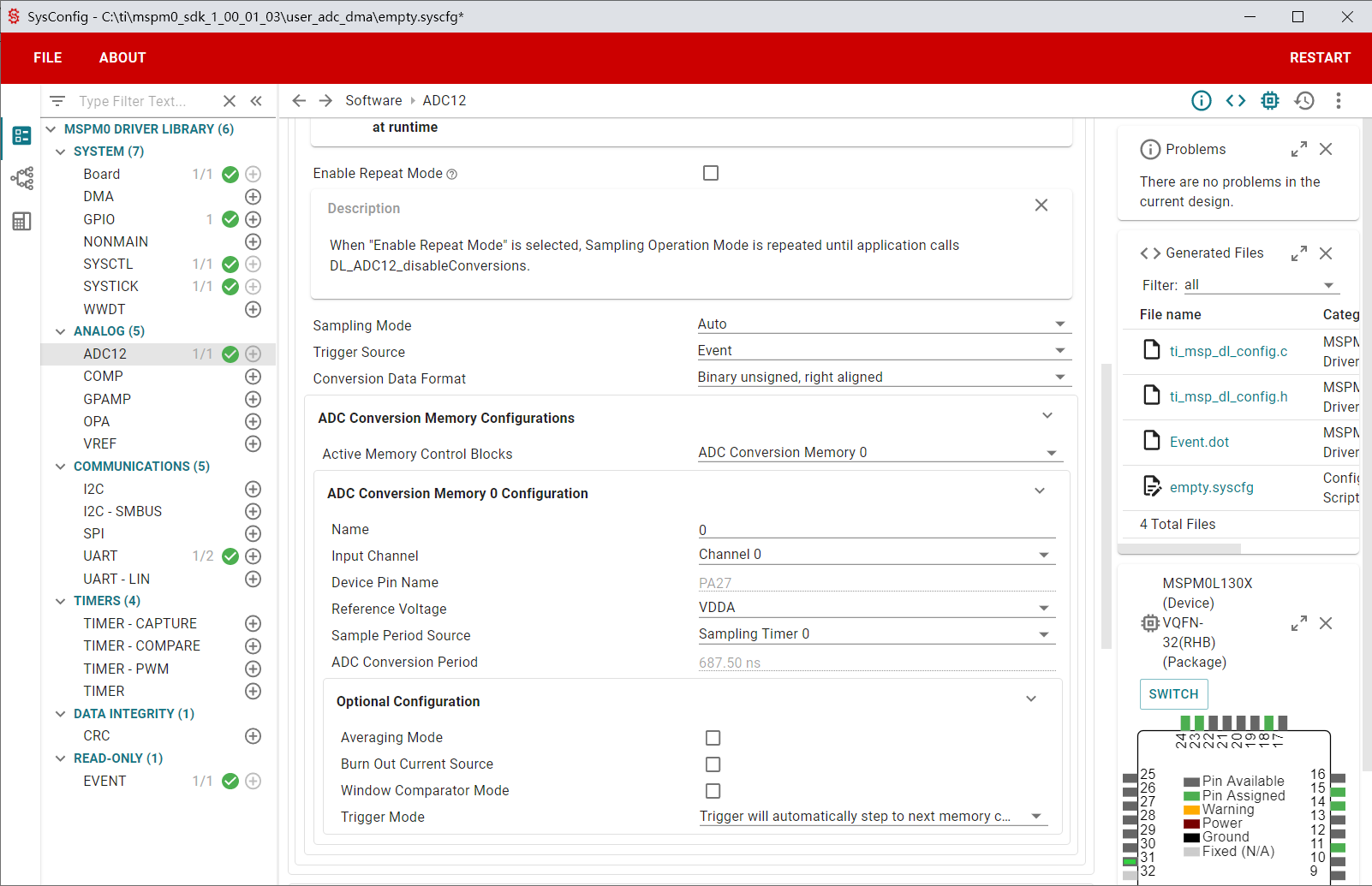 MSPM0L-配置ADC定时器触发以及DMA传输-CSDN博客