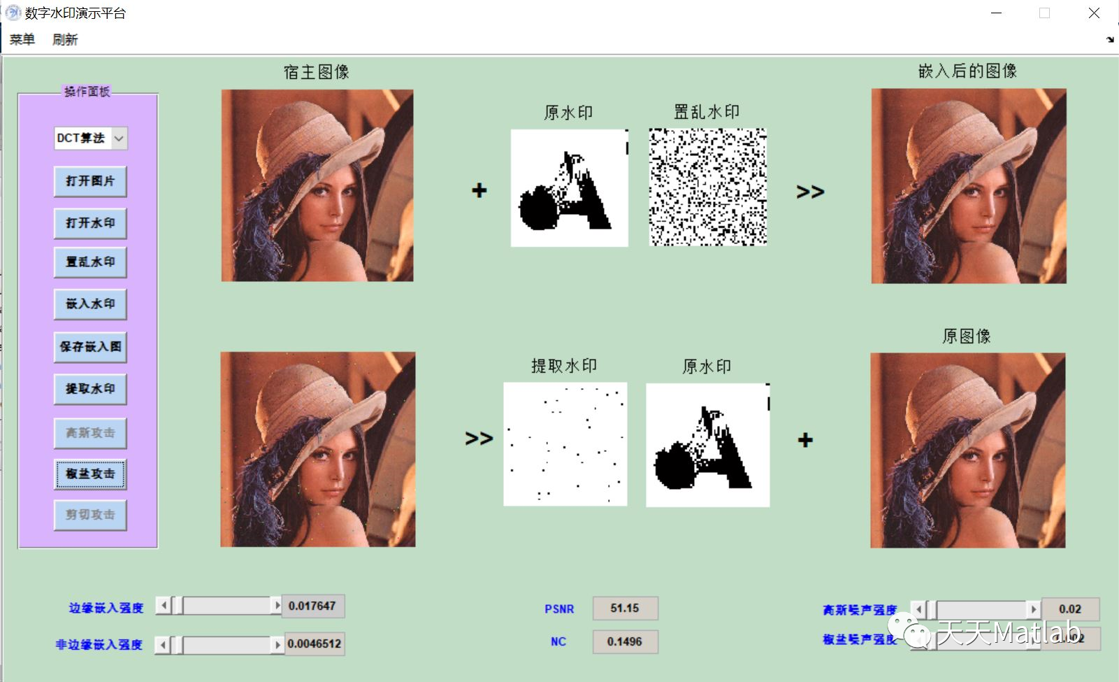 【图像隐写】基于LSB+DWT+DCT三种算法实现图像和音频水印嵌入提取含Matlab源码_Matlab科研工作室的博客-CSDN博客