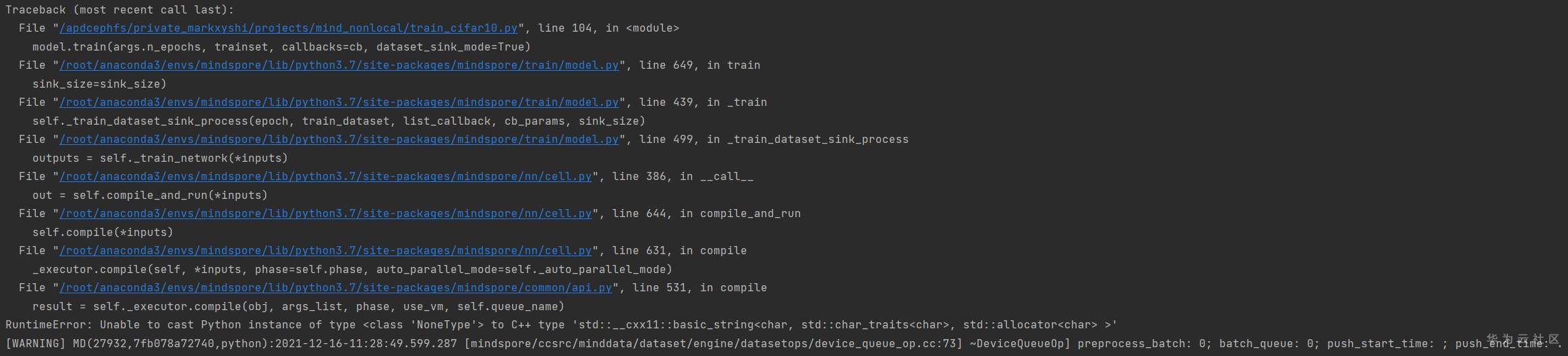 【mindspore】【执行问题】pynative模式正常,graph模式报错runtime Error In Optimization Unable To Cast Pyth Csdn博客