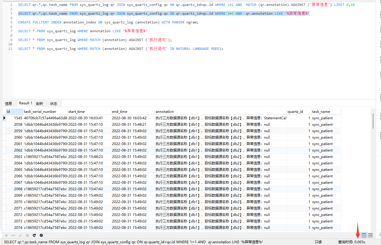 Mysql 全文检索 Csdn博客 