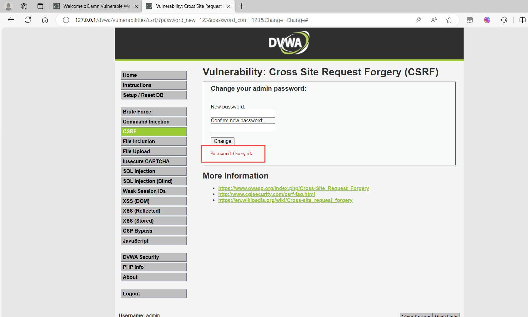 DVWA——CSRF_dvwa csrf-CSDN博客
