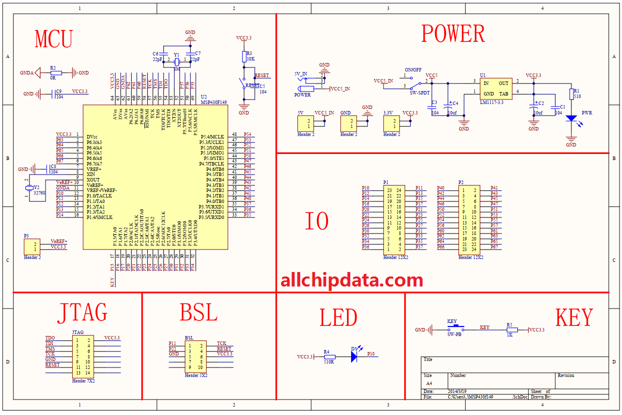 MSP430F149最小系统原理图与芯片封装分享_msp430最小板原理图-CSDN博客
