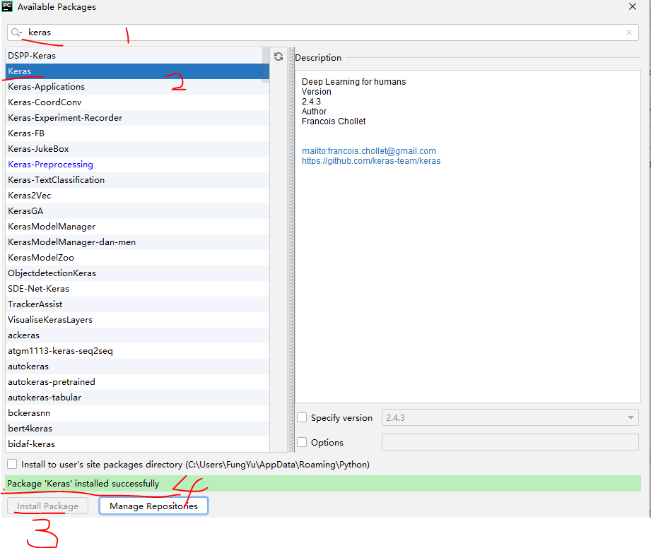 pycharm安装numpy-pandas-TensorFlow-sklearn-Keras_安装numpy,pandas步骤图-CSDN博客