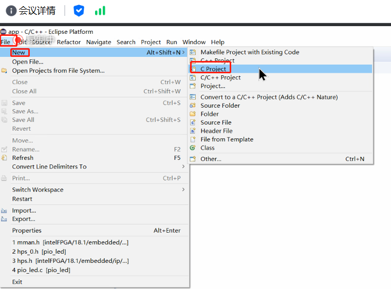 【FPGA】SoC开发中eclipse C语言工程文件的创建-详细_quartus可以进行c编程吗-CSDN博客