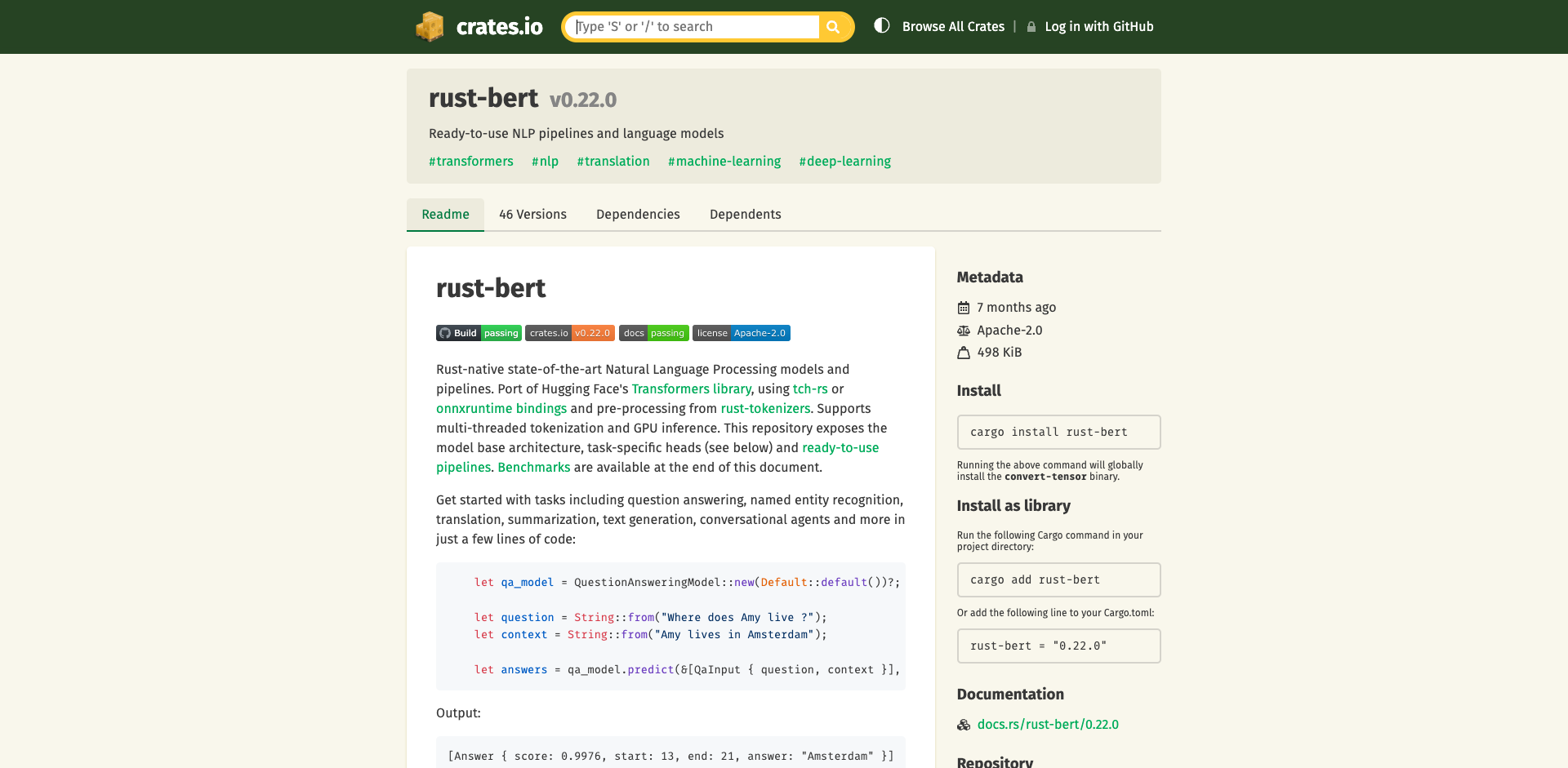 rust-bert:Rust语言的先进自然语言处理库-CSDN博客