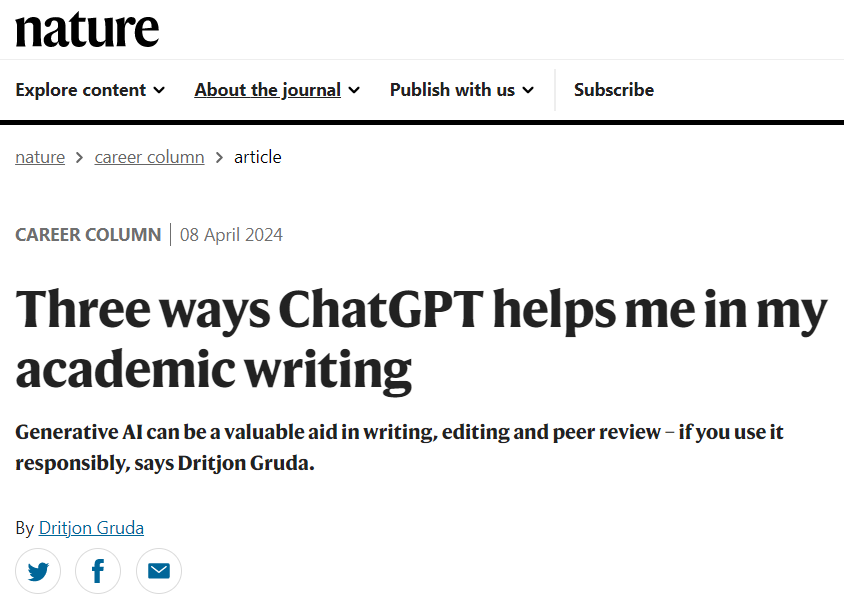 Nature | 推荐ChatGPT在学术写作和审稿中的指令-CSDN博客