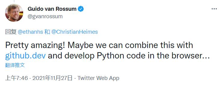Python之父龟叔：考虑在浏览器里面使用 Python.js 运行 Python 代码-CSDN博客