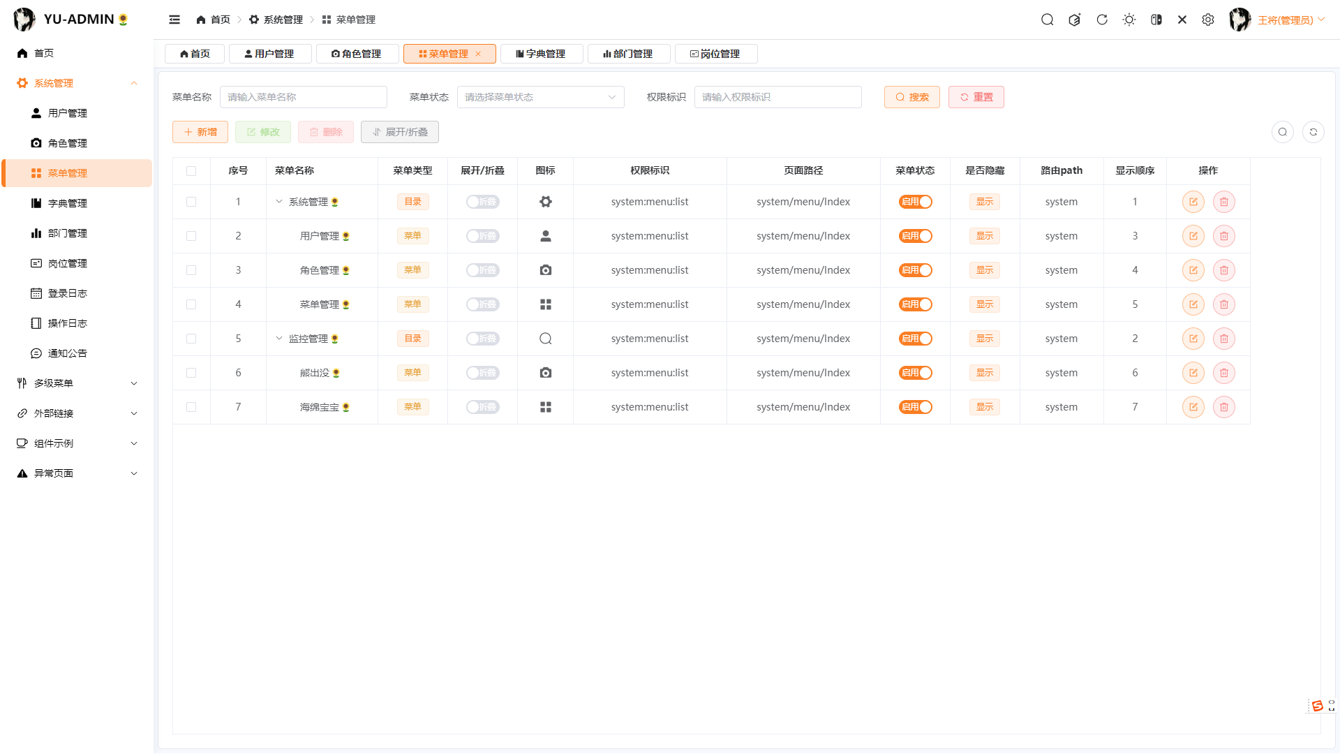 YU-ADMIN全新ElementPlus UI管理平台模板_element plus后台模板-CSDN博客