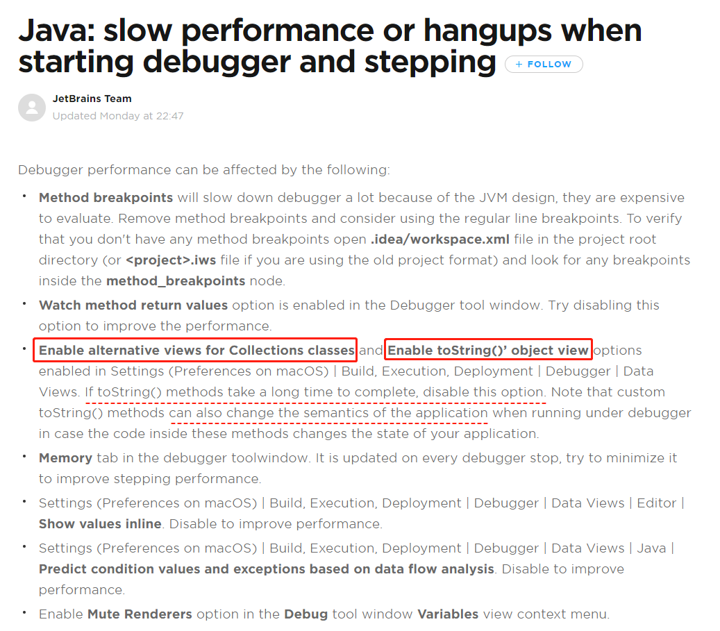 方法断点可能会导致Debug 模式启动变慢千倍问题_vs2015 debug运行程序时会启动半分钟-CSDN博客