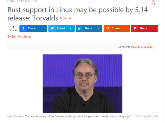 Linus Torvalds说C++是一门很烂的语言？-CSDN博客