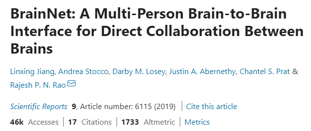 BrainNet：脑-脑接口用于人与人之间直接协作-CSDN博客