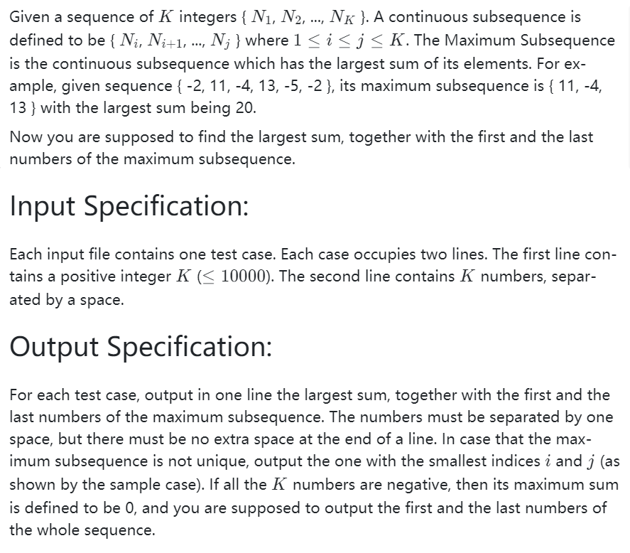 Pta 01 复杂度2 Maximum Subsequence Sum01 复杂度2 Maximum Subsequence Sum分数 25 全屏浏览题目作者 陈越单位 Csdn博客