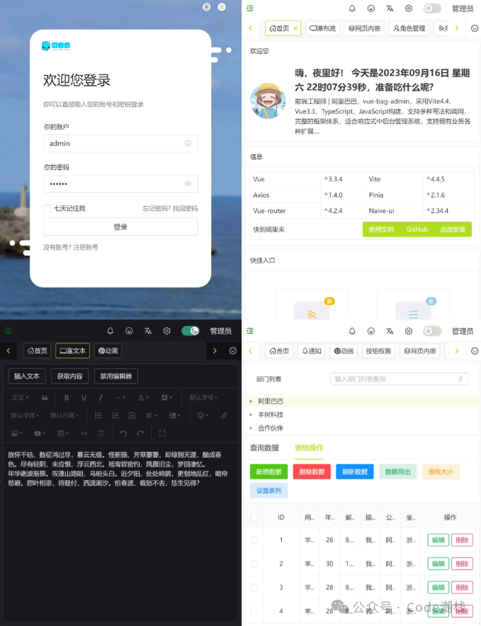 一个功能完备、易于使用的后台管理框架 Vue-Bag-Admin，轻松构建现代化企业级应用的强大工具（带私活源码）-CSDN博客