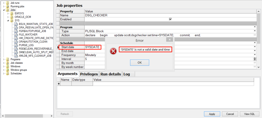 ORACLE dbms_scheduler.create_job创建job作业遭遇PLS-00306_pls-00306: wrong number or types of arguments ...