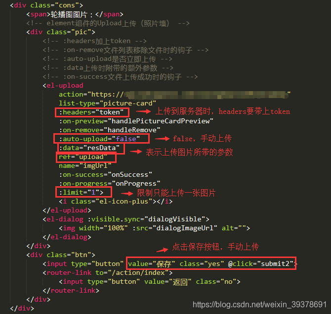 Vue点击按钮上传图片vue中使用elementui组件的upload上传图片 Csdn博客 