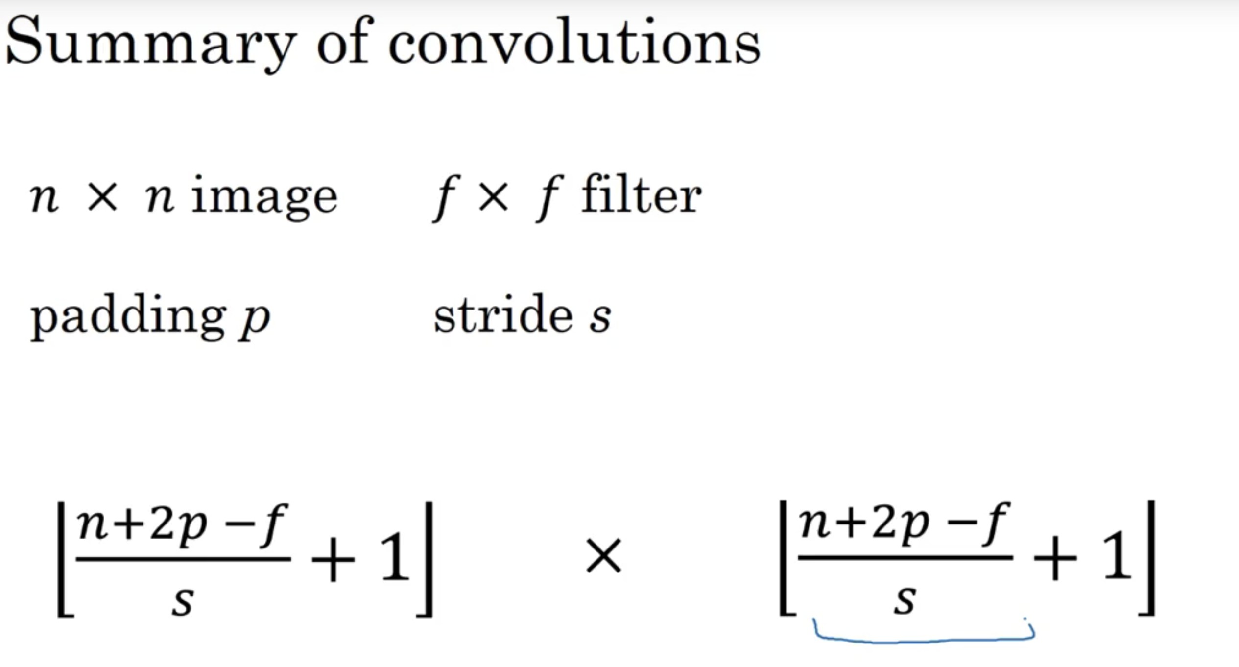 Formula for calculating feature map size in convolutional neural networks - Programmer Sought
