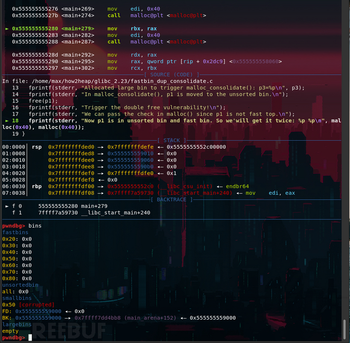 How2heap--fastbin_dup_consolidate(by glibc-2.23)_heap consolidate-CSDN博客