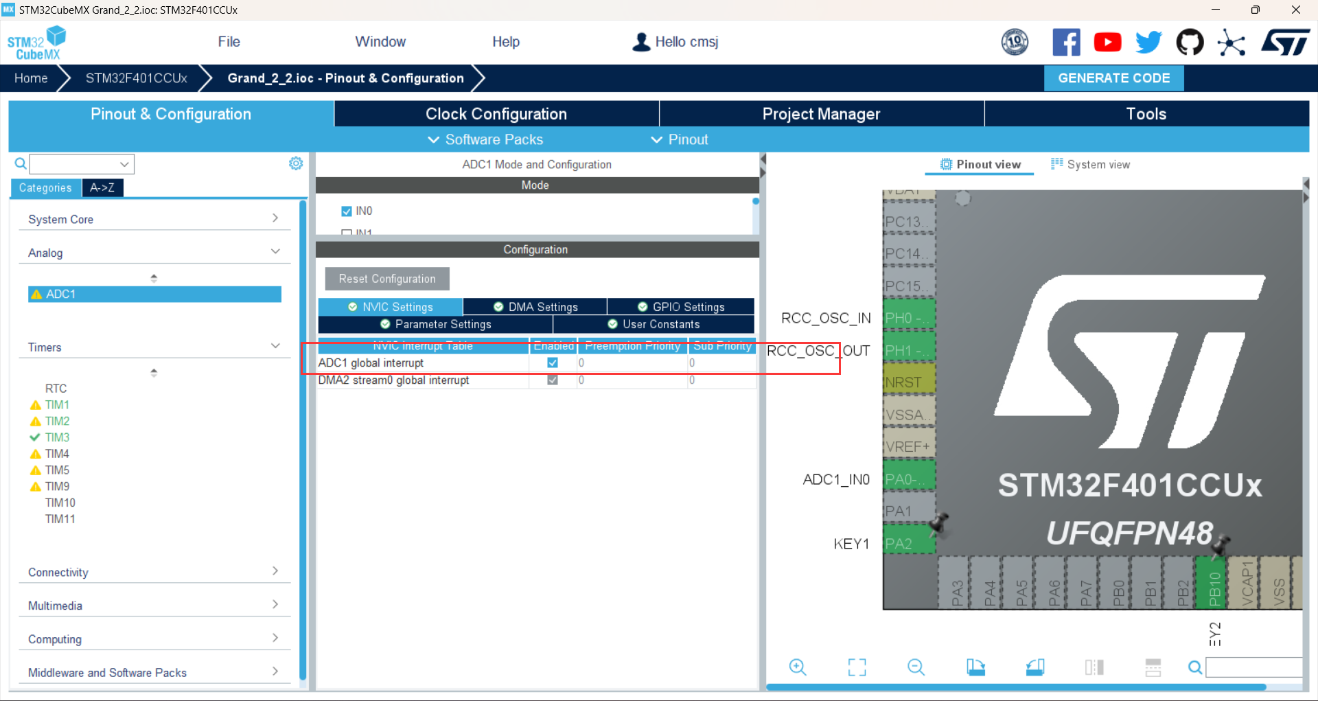 ADC相关基础知识(包含TIM/ADC+DMA/单通道多通道)+ADC配置示例STM32F401、STM32G431ADC+anlog ...