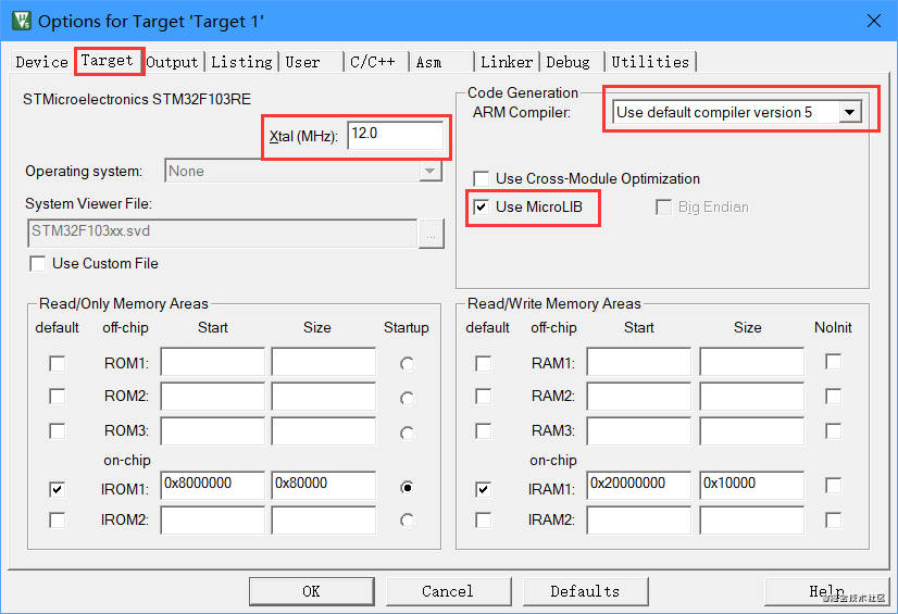 Keil(STM32)开发环境-(4)配置工程参数_options for target-CSDN博客
