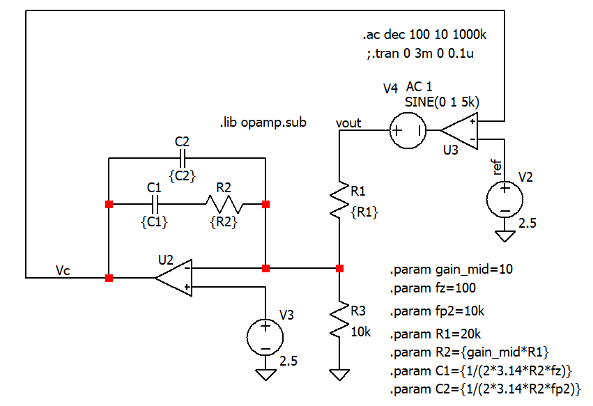 运放补偿网络波特图LTspice仿真：PI、II型、PID_buck电路psim仿真pi补偿-CSDN博客