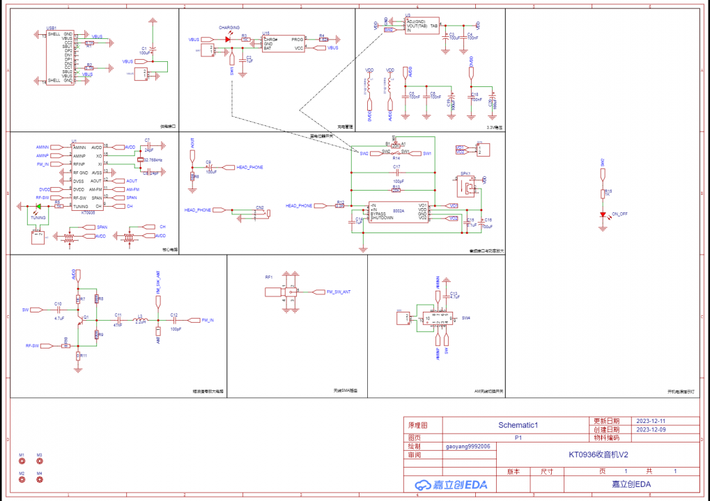 无需程序，全波段手动调台收音机，基于KT0936，收音效果嘎嘎好-CSDN博客