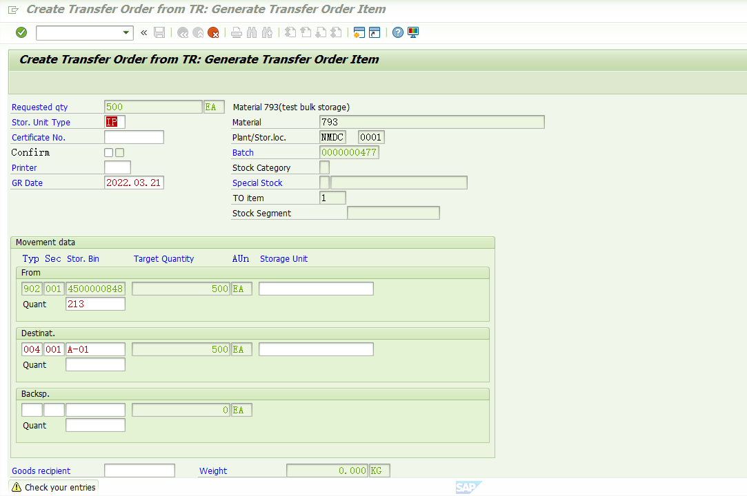SAP WM中阶LT06对物料做上架报错 -Definition of totals level is missing for storage type 004 --CSDN博客