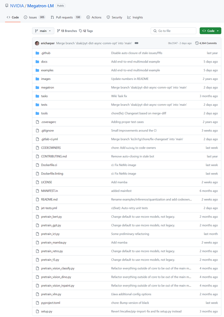 跟代码执行流程，读Megatron源码（一）从目录结构开始_megatron-lm 目录结构-CSDN博客