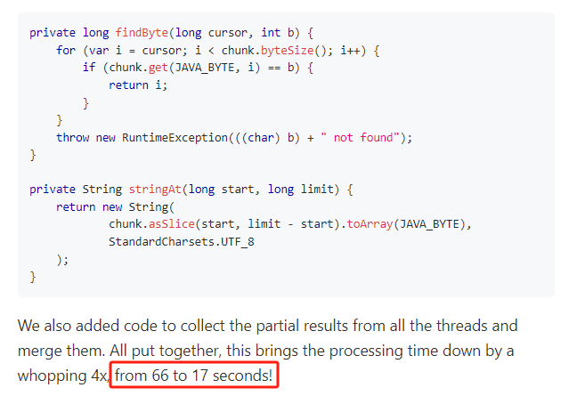 这波操作看麻了！十亿行数据，从71s到1.7s的优化之路。_1brc 挑战 java 处理 10 亿行文本的最快速度-CSDN博客