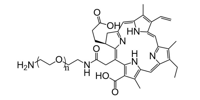 Ce6-PEG-NH2/Ce6-PEG-Amine，二氢卟吩修饰聚乙二醇-氨基，NH2-PEG-Ce6结构式_光敏剂二氢卟吩e6有几个羧基 ...