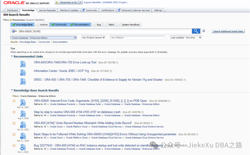 ORA-00600: [4194] 错误解决办法-CSDN博客