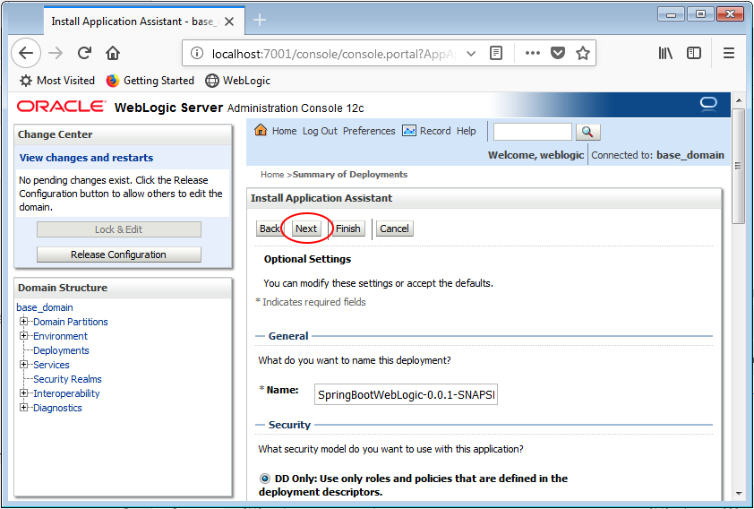 在 Oracle WebLogic Server 上部署 Spring Boot 应用程序_springboot 部署weblogic-CSDN博客