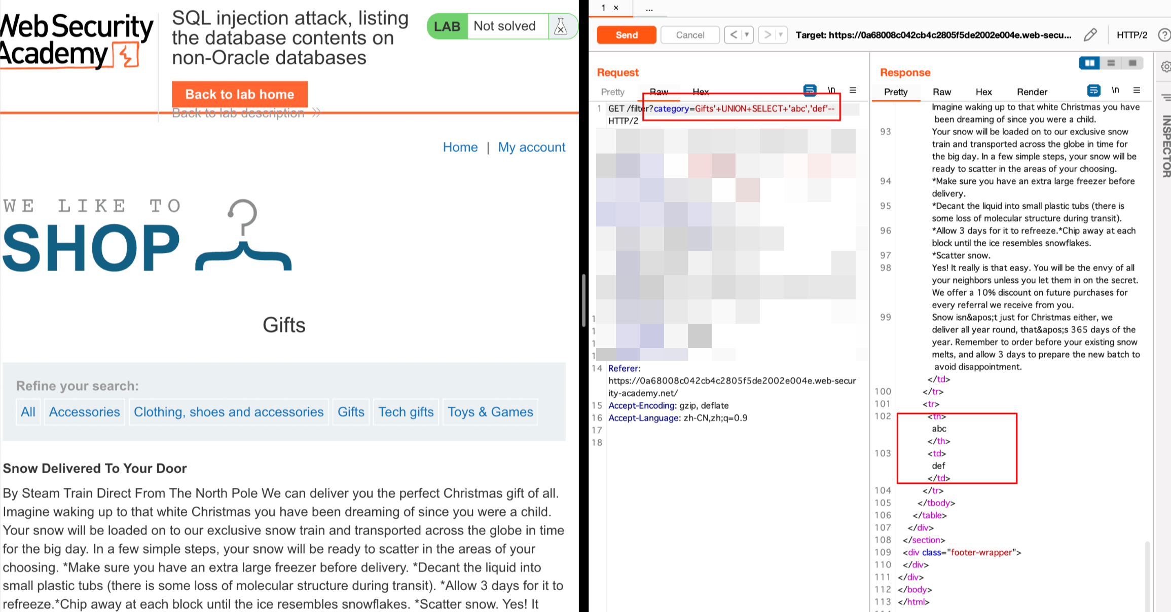 burpLab——sql注入学习笔记_sql注入攻击,列出非oracle数据库上的数据库内容-CSDN博客
