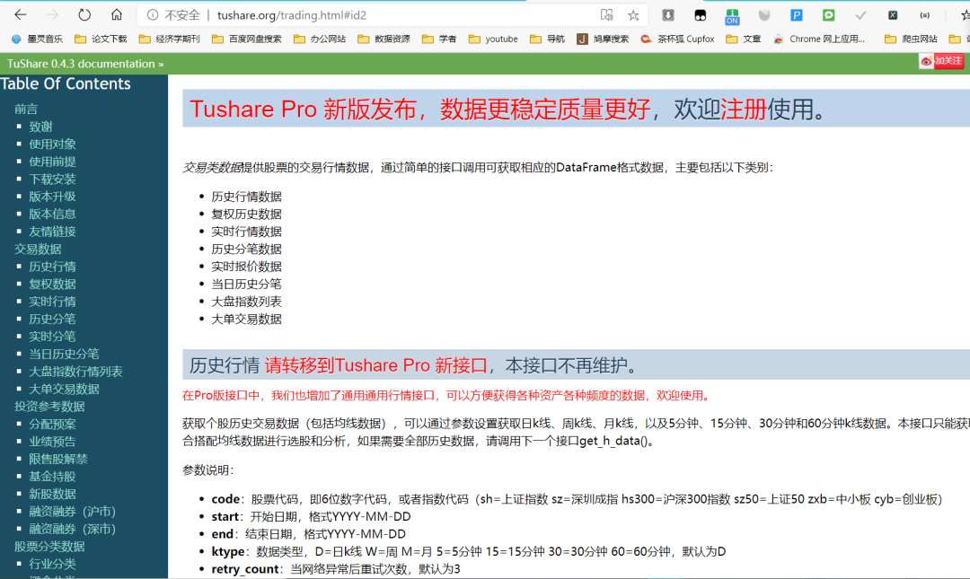 tushare pro接口_免费、开源的财经数据接口包：听说你还不知道tushare？-CSDN博客