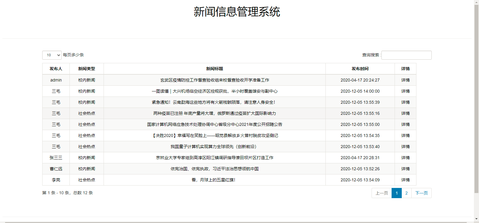 基于jspservlet的新闻信息管理系统 Csdn博客