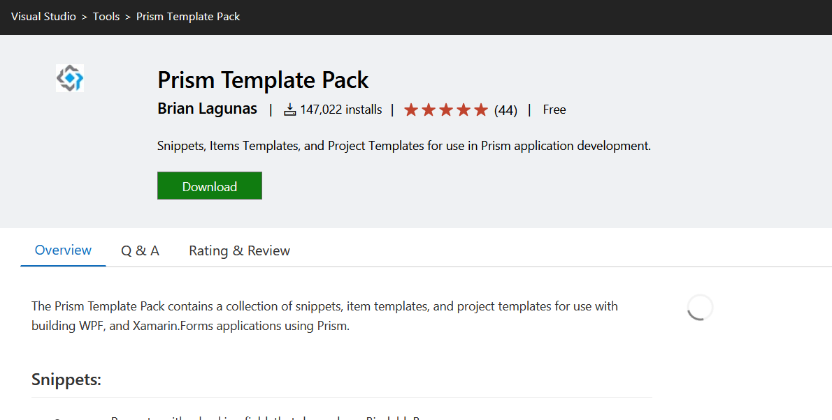 1. 创建prism项目以及Region学习_vs2019 prism-CSDN博客
