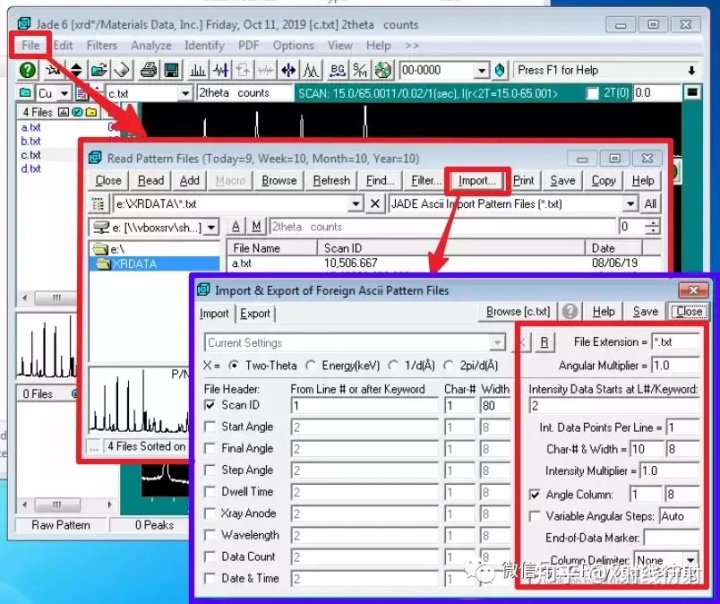 linux 导入txt_XRD数据格式的转换和TXT格式数据正确导入Jade的办法-CSDN博客