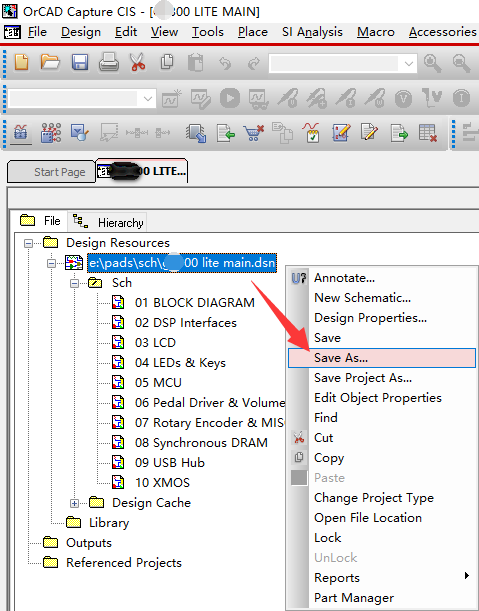 OrCAD Capture CIS 16.6 将版本16.6的设计文件另存为版本16.2的设计文件-CSDN博客
