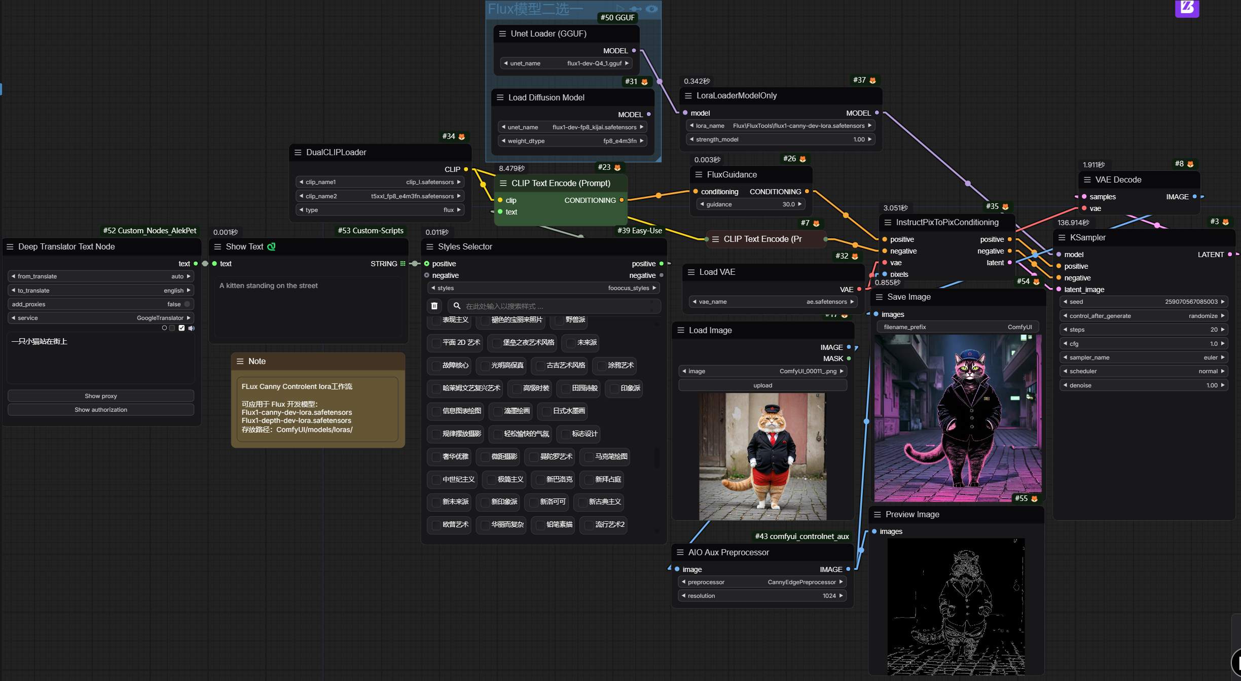 Flux Tools GGUF 本地7G显存玩转 Fill局部重绘+扩图，Redux变体+溶图，Canny Depth控制，效果很赞，强烈推荐 ...