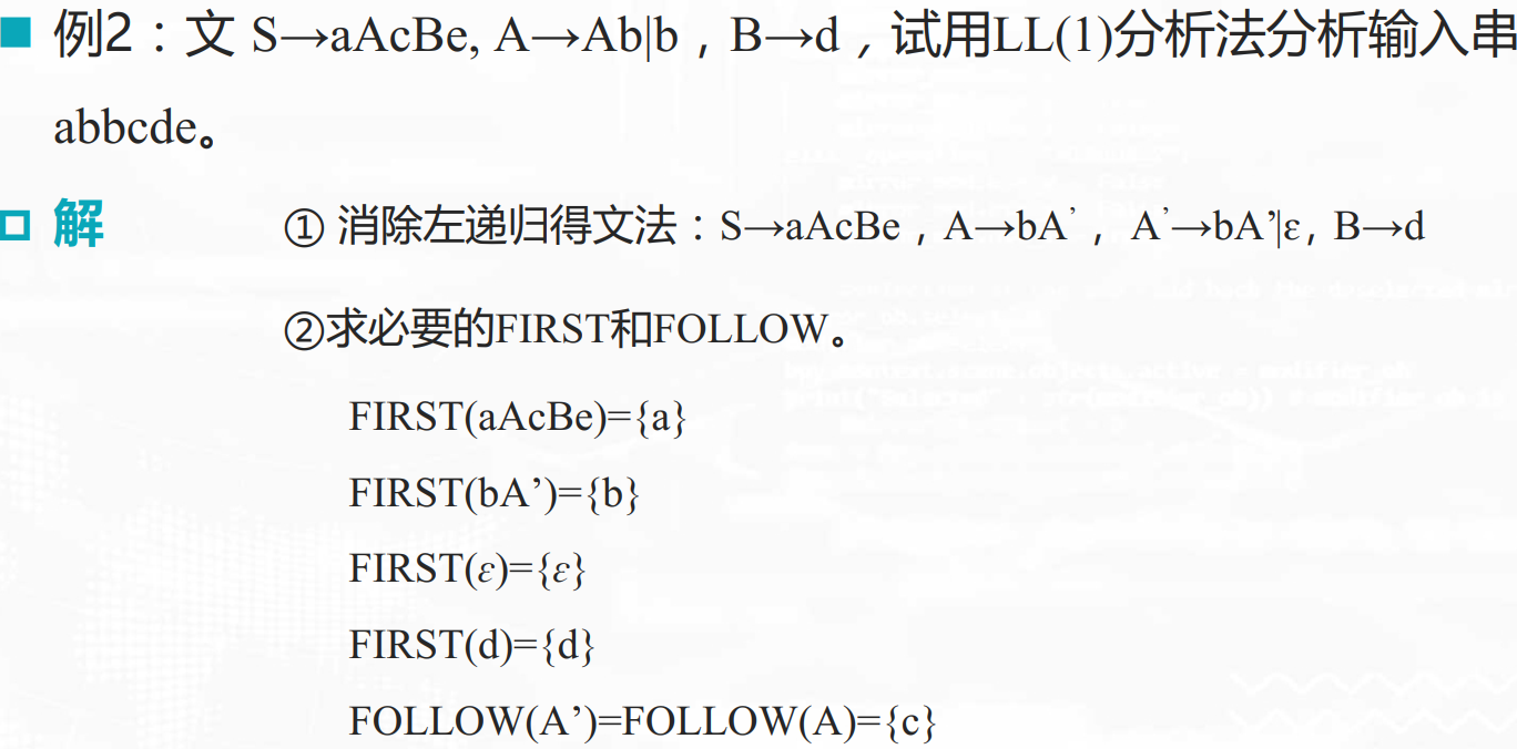 LL(1)分析表的构造-CSDN博客