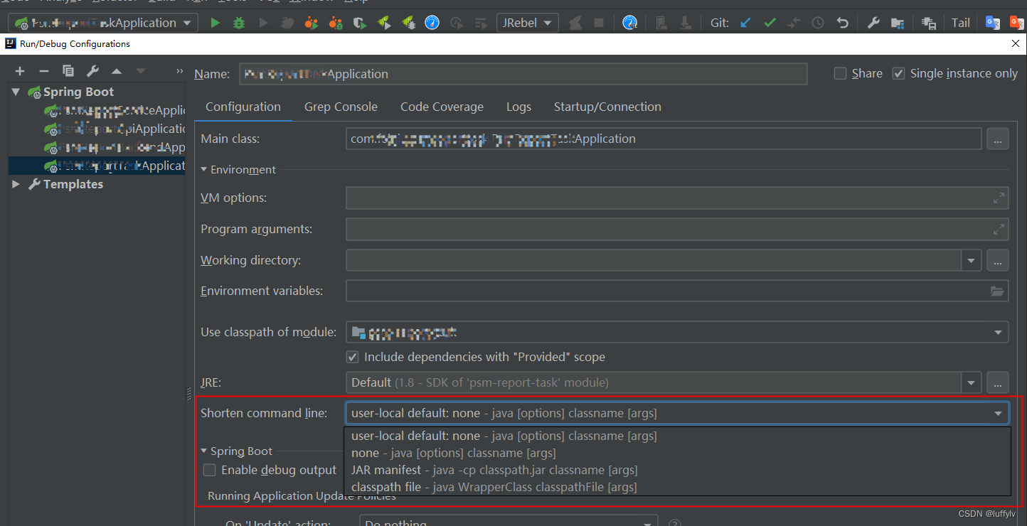  Idea Error Running XXXApplication Command Line Is Too Long