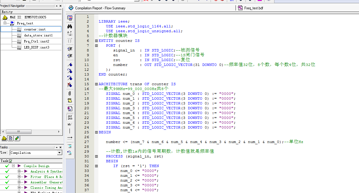 基于fpga的数字频率计设计vhdl代码ise仿真输入为矩形脉冲频率范围0~99mhz 2用五位数码管显示只显示最后的结果不要将计 Csdn博客 2206