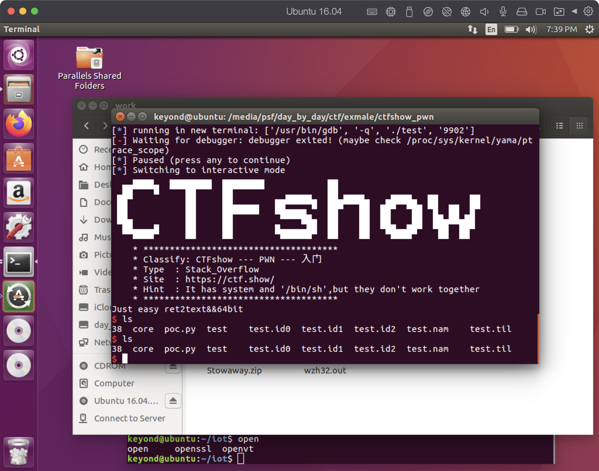 CTFshow-PWN入门-栈溢出38-40详解 持续更新_ctfshow pwn38-CSDN博客