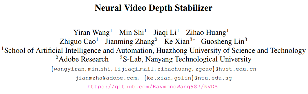 ICCV 2023 | 华科大提出NVDS：即插即用的视频深度预测框架-CSDN博客