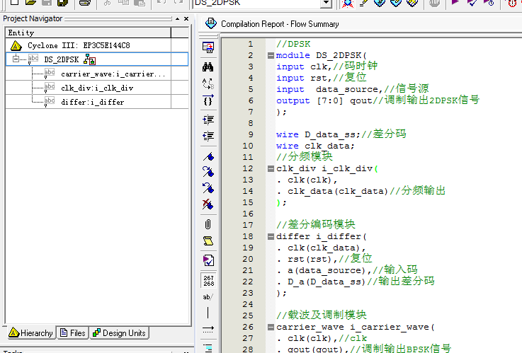 Dpsk和qpsk调制设计verilog代码quartus仿真verilog Dpsk Csdn博客